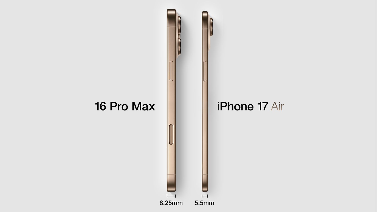Đặt cạnh iPhone 16 Pro Max mới thấy iPhone 17 Air mỏng thế nào